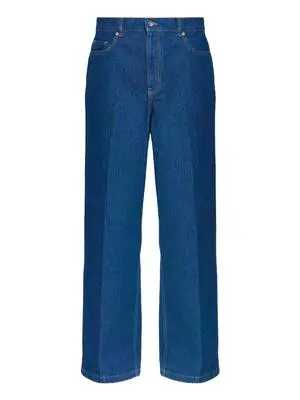 Maison Kitsuné High-waisted Wide-leg Jeans - Blue