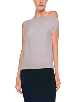Norma Kamali Asymmetrical Drop Shoulder Top - Grey