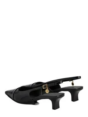 TOD'S Slingback Pumps With Charm Detail - Black