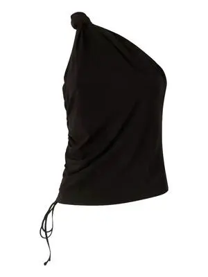 Pinko One-shoulder Ruched Top - Black