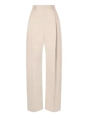 Wardrobe.NYC Wool Wide-leg Pleated Trousers - Neutrals