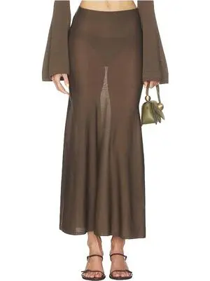 LOVERS AND FRIENDS Paisleigh Knit Midi Skirt - Brown