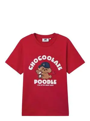 CHOCOOLATE Poodle Graphic T-shirt - Red