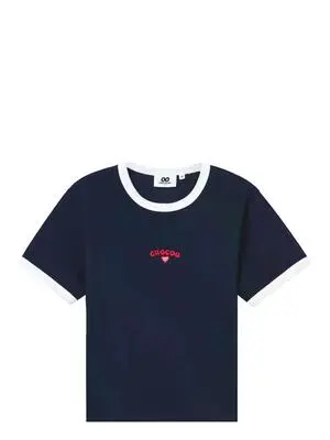 CHOCOOLATE CHOCOOLATE Embroidered Detail Cotton T-Shirt