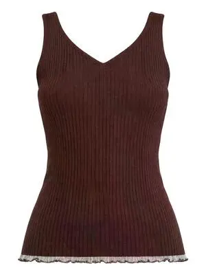 TWINSET V-neck Knitted Vest - Brown