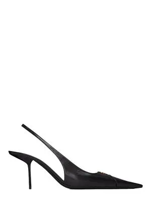 Saint Laurent Bretueil Leather Slingback Pumps - Black