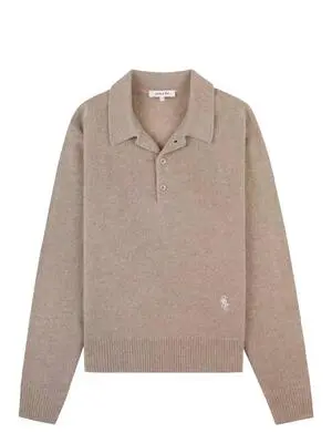 Sporty & Rich Embroidered-logo Polo Top - Neutrals