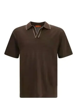 CRUNA Knitted Collar T-shirt - Brown