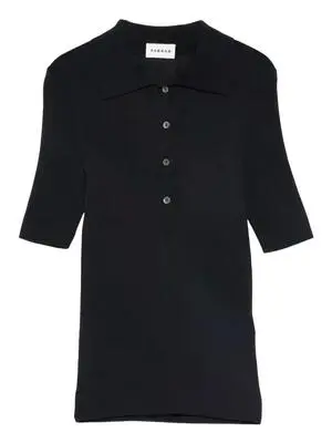 P.a.r.o.s.h Ribbed Knit Polo Top - Blue