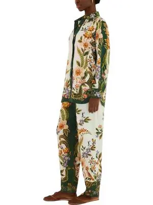 Farm Rio Floral Print Trousers - White