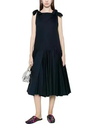 N°21 Tie Strap Gathered A-line Dress - Blue