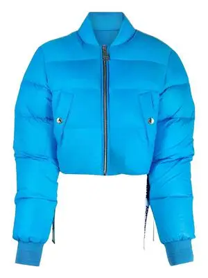 Khrisjoy Cropped Padded Bomber Jacket - Blue