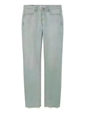RE/DONE The Snatch Back Frayed-hem Straight-leg Jeans - Blue