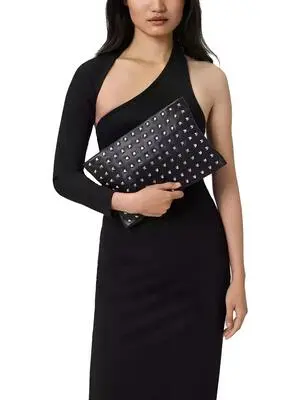 ALLSAINTS Bettina Studded Zip Clutch Bag - Black