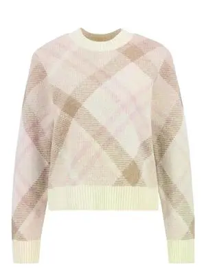 Barbour Sara Argyle Crew Neck Sweater - Neutrals