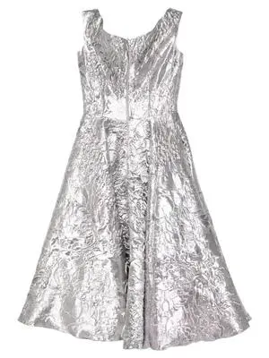 ISABEL SANCHIS Metallic Floral Print Dress - Silver