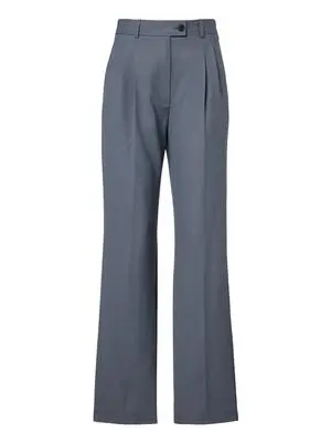 THE ROW Ragnar Virgin Wool Wide-leg Trousers - Blue