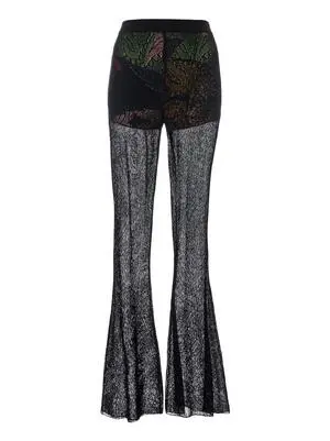 Etro Cotton Lace Flared Trousers - Multicoloured