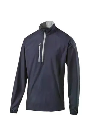 PUMA Logo-print Long-sleeve Wind Jacket - Blue
