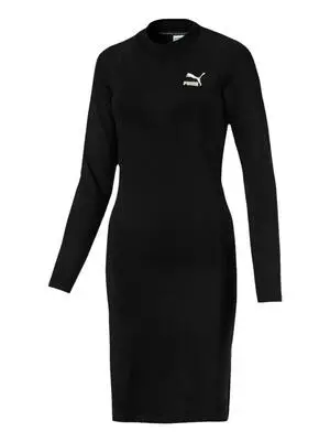 PUMA Long-sleeve Cutout Midi Dress - Black
