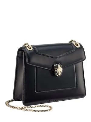 BVLGARI Leather Serpenti Forever Cross-body Bag - Black