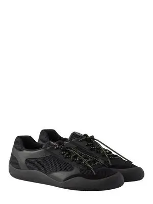 Prada Leather-mesh Speedrock Sneakers - Black