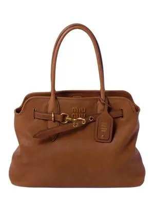 Miu Miu Nappa Leather Aventure Top-handle Bag - Brown