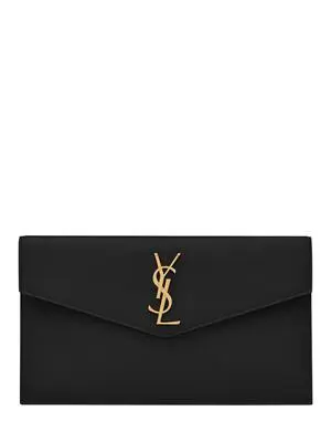 Saint Laurent Uptown Leather Clutch Bag - Black