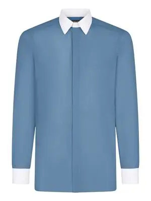 TOM FORD Cotton Poplin Shirt Blue