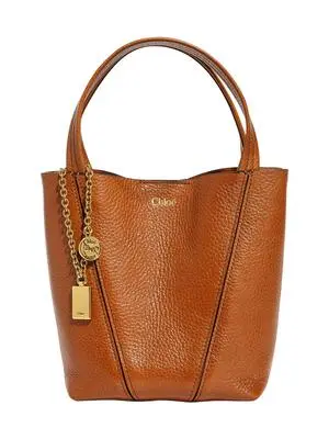 Chloé Small Calfskin Spin Tote Bag Brown