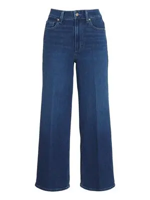 Paige Anessa Wide-leg Jeans In Dark Wash - Blue