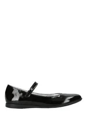 PAPOUELLI Patent Leather Evie Mary Jane Flats - Black
