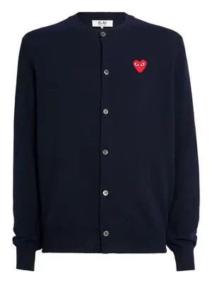 PLAY COMME DES GARCON Comme Des Garçons Play Wool Heart Cardigan