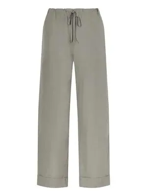 THE ROW Delano Cropped Cotton Wide-leg Pants Neutrals