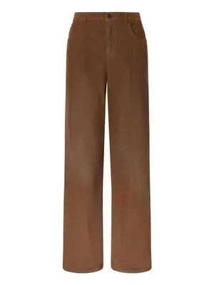 THE ROW Eglitta Corduroy Wide Leg Trousers - Brown