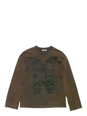 Acne Studios Appliqué Long Sleeve T-shirt - Brown