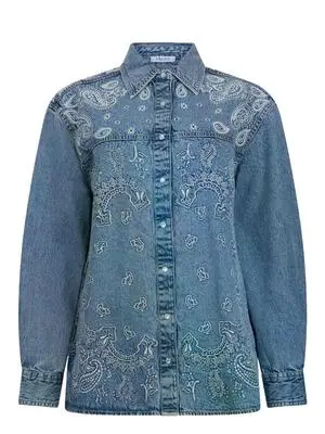 Liu Jo Embroidered Denim Shirt - Blue