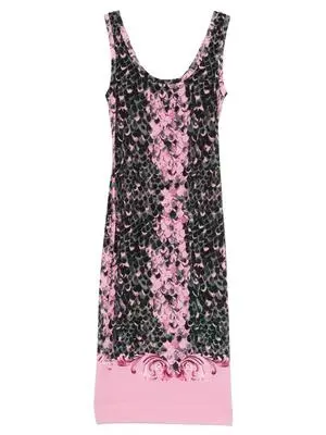 Versace Sleeveless Printed Midi Dress - Pink