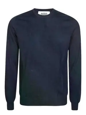 Alpha Studio ALPHA STUDIO Long-Sleeve Crewneck T-Shirt Blue