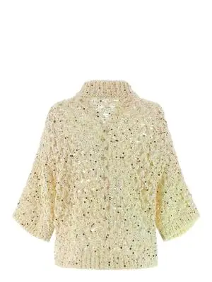 Peserico Sequin-detailed Cotton Cardigan - Neutrals