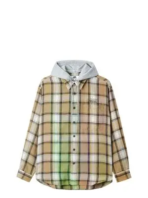 CHOCOOLATE Hooded Check-pattern Jacket Brown