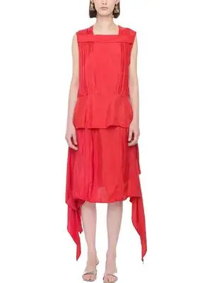 Plan C Pleated Vest Top - Red