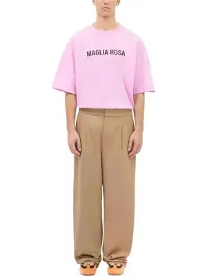 MSGM Pleated Wide-leg Trousers - Brown
