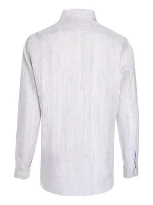 LUIGI BORRELLI Striped Long-sleeve Shirt - White