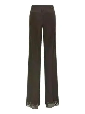 Rick Owens Bias Silk Trousers - Brown