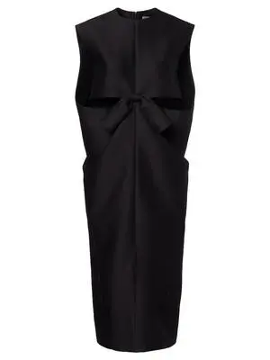 Balenciaga Cutout Crepe Satin Midi Dress - Black