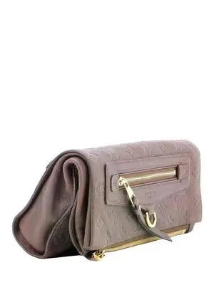 LOUIS VUITTON Louis Vuitton Petillante Monogram Empreinte Leather Clutch Bag Brown