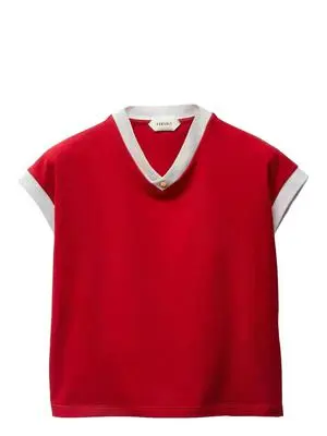 Versace Stretch Cotton Jersey T-shirt With Medusa Hardware - Red