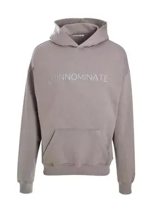 HINNOMINATE Hooded Sweatshirt With Tonal Print - Neutrals