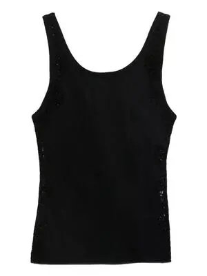 Sandro Lace-trimmed Cotton Tank Top - Black
